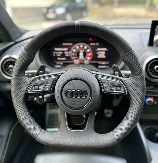 AUDI A4 S4 B9 A5 S5 8W S-Line Rs Couture Noire Volant À Bas Plat EUR 386,39 - PicClick FR