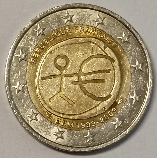 MONETA DA 2 euro RARA con omino stilizzato Repubblica francese UEM 1999 ...