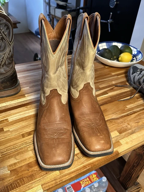 JUSTIN BOOTS CANTER 11 Inch Water Buffalo Embroidered Square Toe Size ...