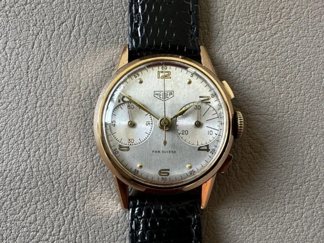 HEUER 333 VINTAGE Pre-Carrera 18K Solid Gold Chronograph - 1945 EUR 3. ...
