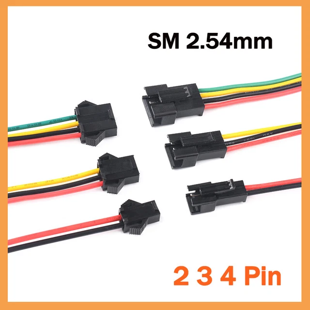 JST SM2.54MM CONNECTOR Wire Cable Male Female - 2 / 3 / 4 Pin - Wire ...