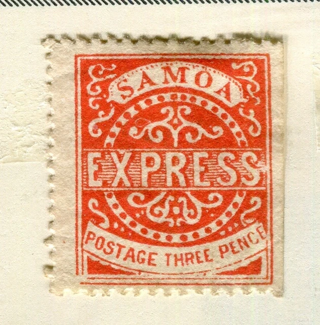 SAMOA; 1870S CLASSIC Local Express type Mint hinged 9d. value £2.00 ...