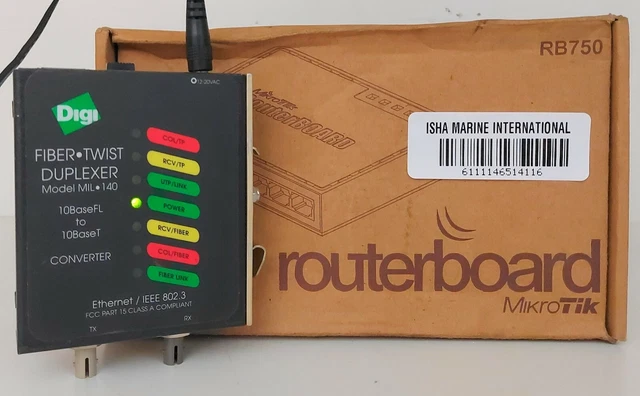 DIGI FIBER-TWIST DUPLEXER MIL-140 10BaseFL Sich 10Base-T Media ...