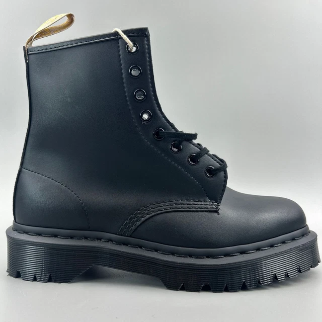 DR. MARTENS 1460 Men Size 8 Black Smooth Vegan Leather Combat Boots ...