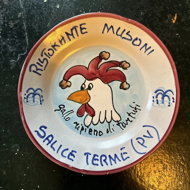 PIATTO BUON RICORDO Ristorante Musoni Salice Terme Gallo 1996 EUR 8,00 ...