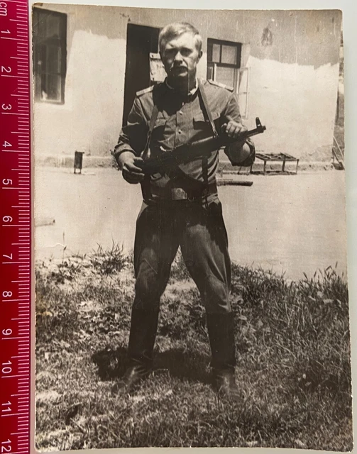 1950S USSR SOLDIER AK-47 Kalashnikov Rifle Handsome Military Man ...