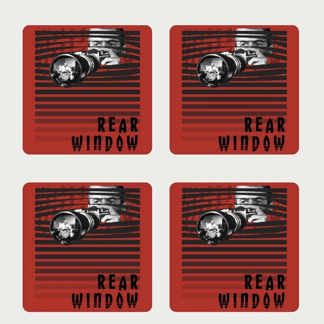 REAR WINDOW 4 Coaster Set Alfred Hitchcock James Stewart Grace Kelly ...