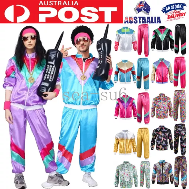 COUPLE 80S COSTUME Retro Neon Height Fashion Scouser Tracksuit 1980s ...