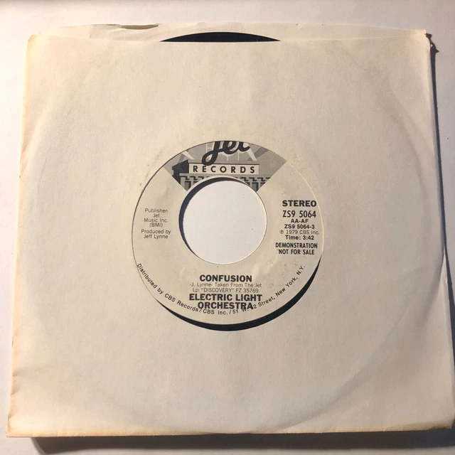ELECTRIC LIGHT ORCHESTRA ELO 7" 45 disco Confusion/Confusion Wl promo ...