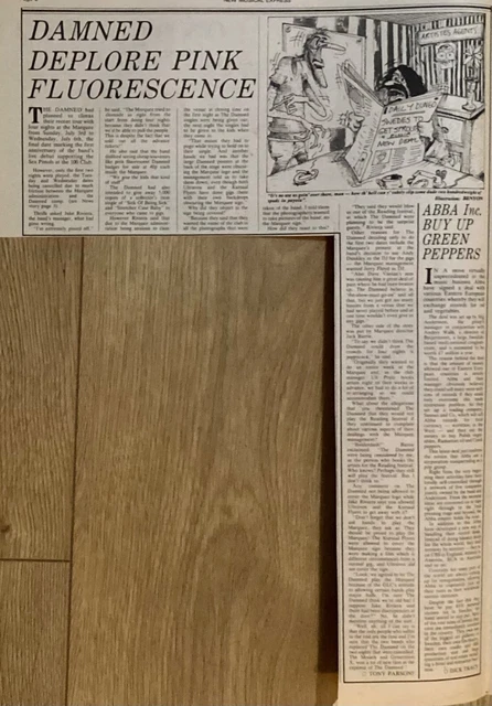 THE DAMNED - Nme Clipping July 1977 - Marquee Gigs - Jake Riviera ...