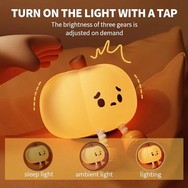 NIGHT LIGHT CUTE Lamp Pumpkin Sensor Lamp Christmas Night Lamp ...