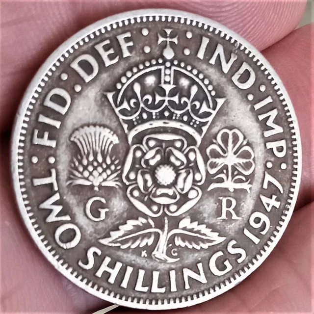GEORGE VI 2/- Two Shilling Coin 1947 Great Condition Uncleaned £1.99 - PicClick UK