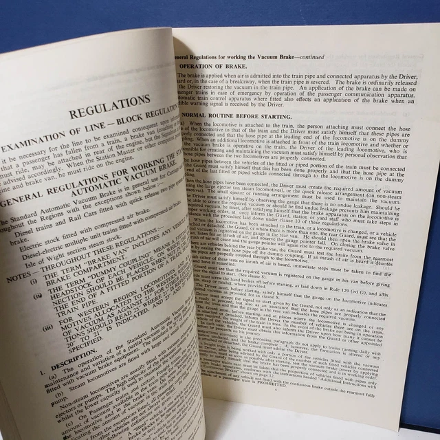 BRITISH RAILWAYS GENERAL Appendix Working Timetables Rules Regulations ...