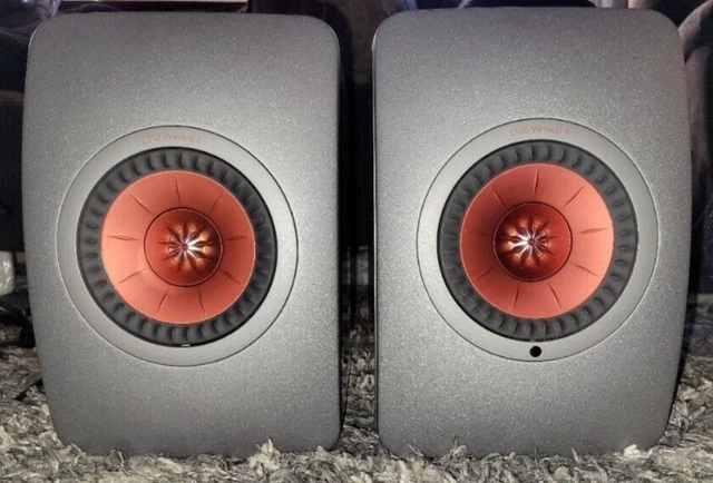 KEF - LS50 WIRELESS Bookshelf Speakers Pair - Grey [READ DESCRIPTION ...