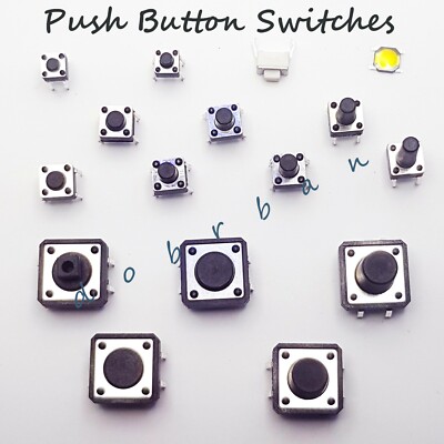 PUSH CLICK TACTILE Switch PCB Round Button Black Momentary Small Mini ...