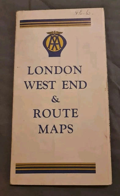 VINTAGE DOUBLE SIDED AA Route Map London & The West End and Route Map ...