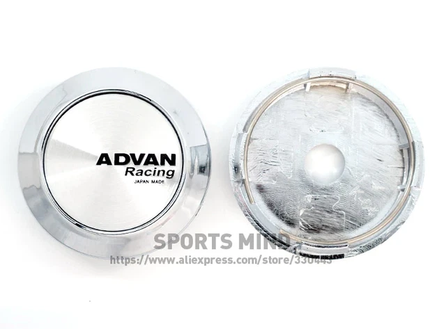 4X64MM ADVAN RACING Chrome Decals Badges Wheel Center Caps Hubcaps Rim ...
