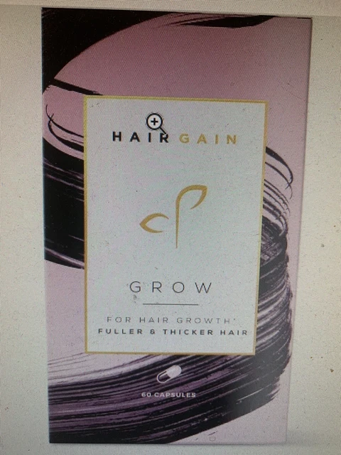 GROW BY HAIR Gain 1 Month supply 60 Capsules Fuller Thicker Hair in one ...