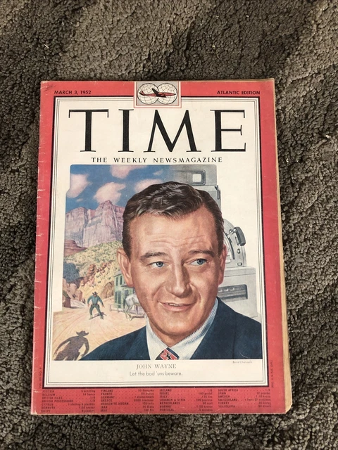 TIME MAGAZINE MARCH 3 1952 John Wayne Sheik Abdullah Kuwait Qatar Saudi ...