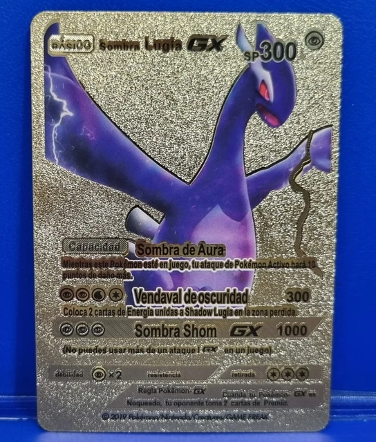 CARD CARTA TARJETA Pokemon Basico Sombra Lugia GX SP300 Oro Gold Dorada ...