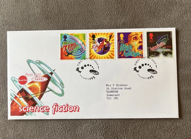 GB ROYAL MAIL FDC 1995 SCIENCE FICTION First Day Of Issue Wells Postmark. £0.80 - PicClick UK
