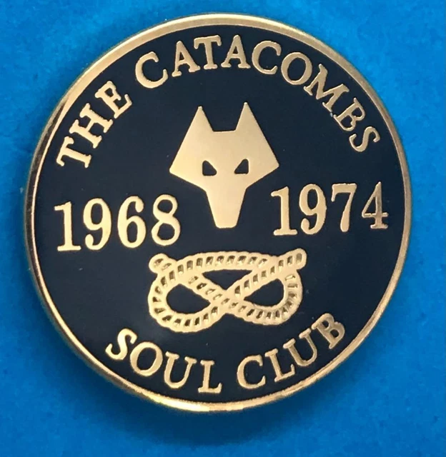 NORTHERN SOUL BADGE - The Catacombs Soul Club - Wolverhampton - Gold ...