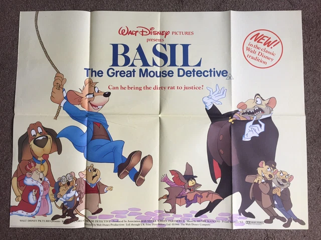 BASIL THE GREAT MOUSE DETECTIVE (1986) Original UK Quad Poster Disney £ ...
