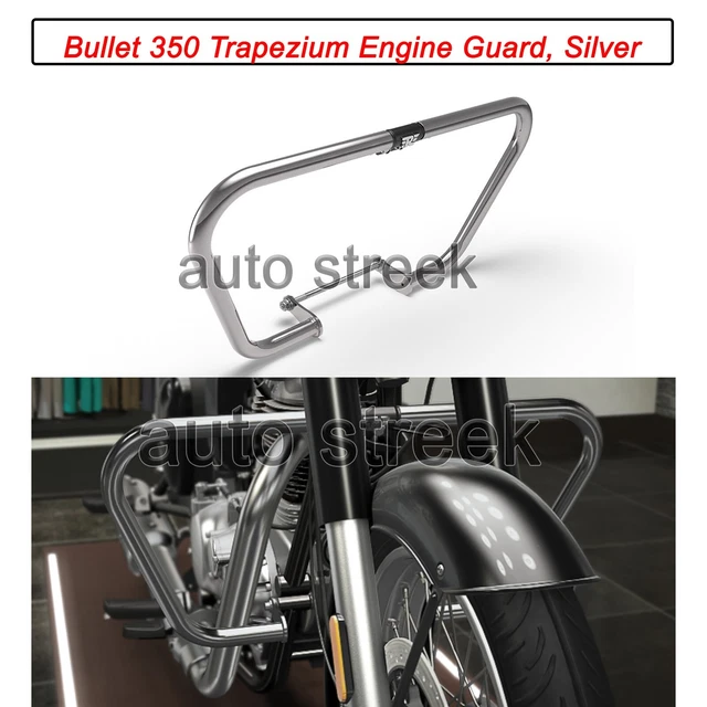 GENUINE ROYAL ENFIELD New Bullet 350 "Trapezium Engine Guard, Silver ...