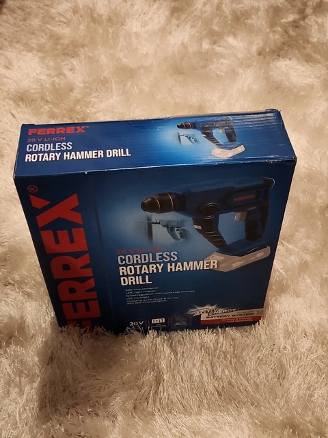 FERREX 20V LI-ION Cordless Rotary Hammer Drill With SDS-Plus Connector ...