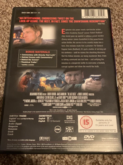 THE LAST CASTLE 2001 DVD Robert Redford, Mark Ruffalo, James Gandolfini ...