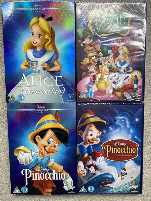 WALT DISNEY DVD Ltd Collector Edt Alice In Wonderland / Pinocchio ...