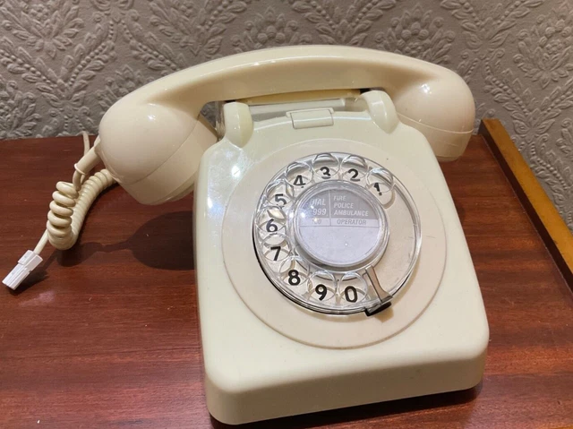 RARE WHITE VINTAGE GPO BT telephone 706 Rotary Dial Home Phone £29.83 ...