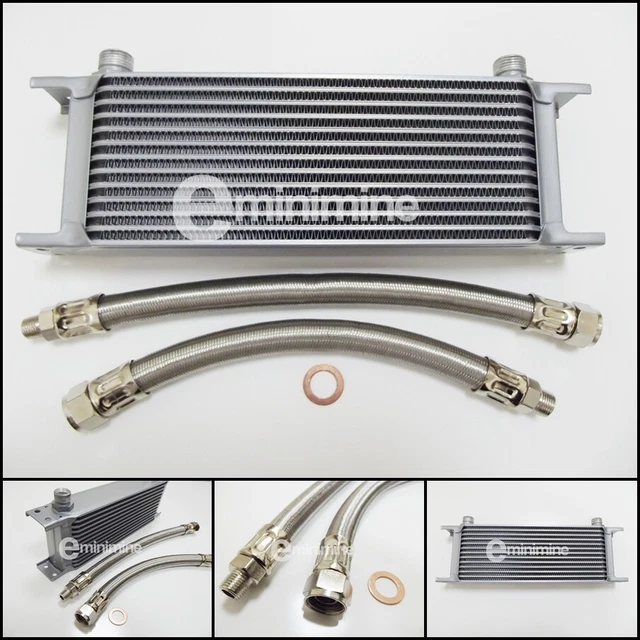 CLASSIC MINI OIL Cooler 13 Row Kit INCLUDING BRAIDED Hoses austin car ...
