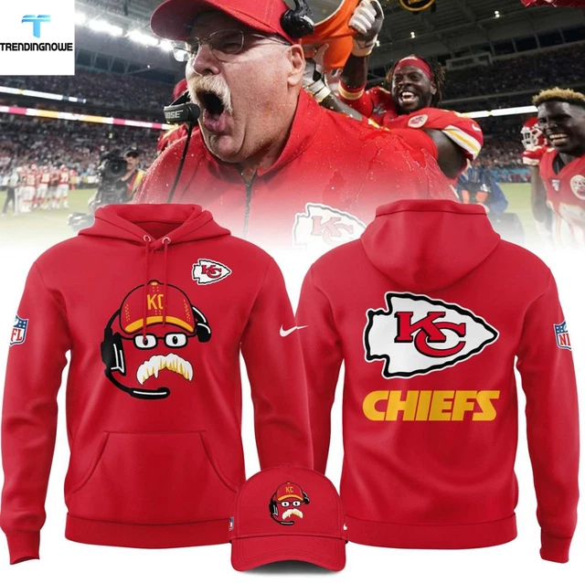 KANSAS CITY CHIEF Andy Reid 2025 Voice Of Chiefs Kingdom 3D Hoodie $59. ...