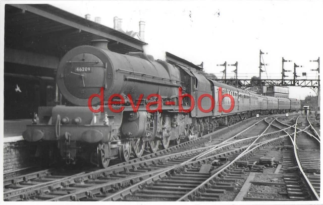 RAILWAY PHOTO LMS 46209 Princess Beatrice Preston 1961 The Mid Day Scot ...