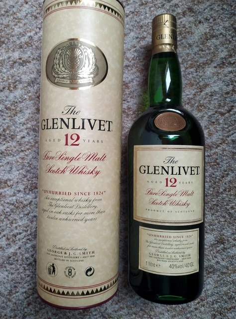 THE GLENLIVET 12 Years Single Malt Scotch Whisky 1 Liter 40% OVP EUR 90,00 - PicClick DE