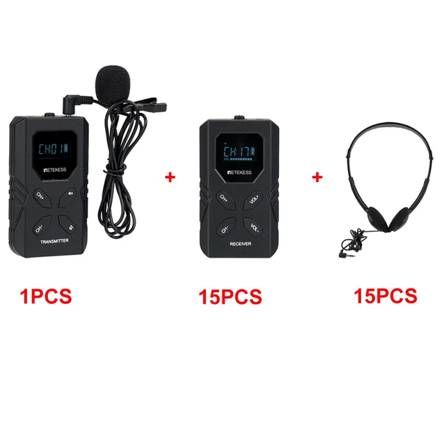 RETEKESS TT117 WIRELESS Translation System FM Transmitter 15Receiver 15 ...