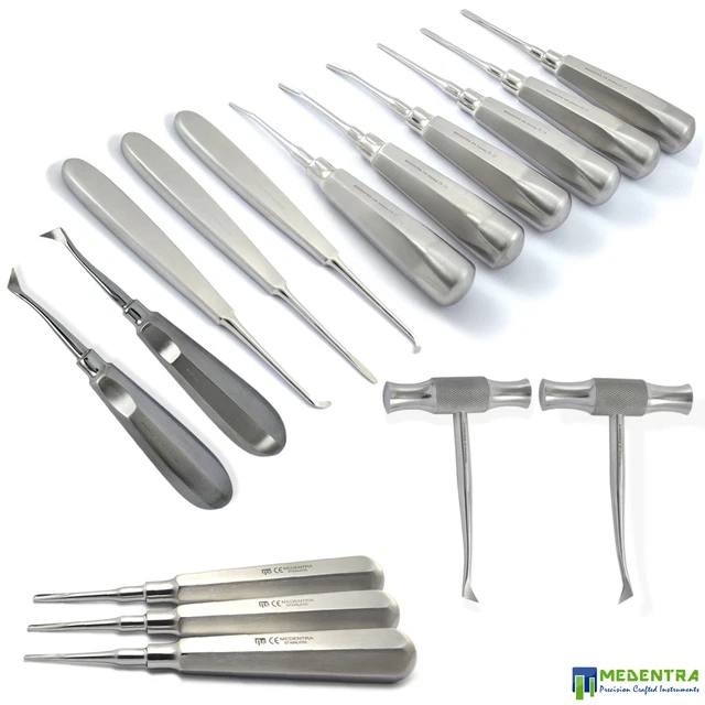 DENTAL ROOT ELEVATORS Kit Surgical Extraction Elevators Dental ...