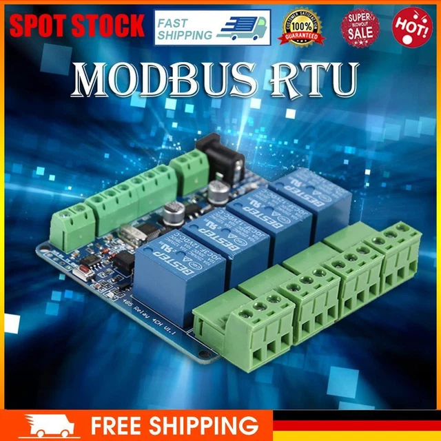MODBUS RTU 4 Way Relay Module TTL/RS485 Interface Communication with Indicators EUR 7,39 ...