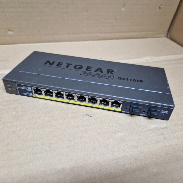NETGEAR PROSAFE GS110TP POE 8 port Gigabit Smart Switch with 2 SFP ...
