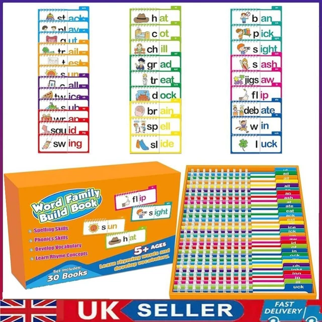 CVC WORD FLIP Chart Vowel Word Flashcards Educational Sight Words Games ...