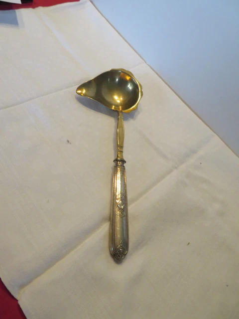ANCIENNE LOUCHE À créme manche en argent fourré EUR 32,00 - PicClick FR
