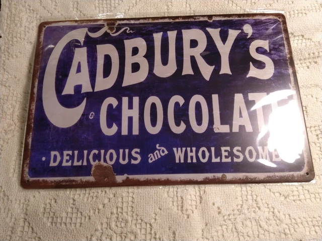 CADBURYS CHOCOLATE TIN Sign A4 Size 30x20cms Unused Sealed Sellophane ...