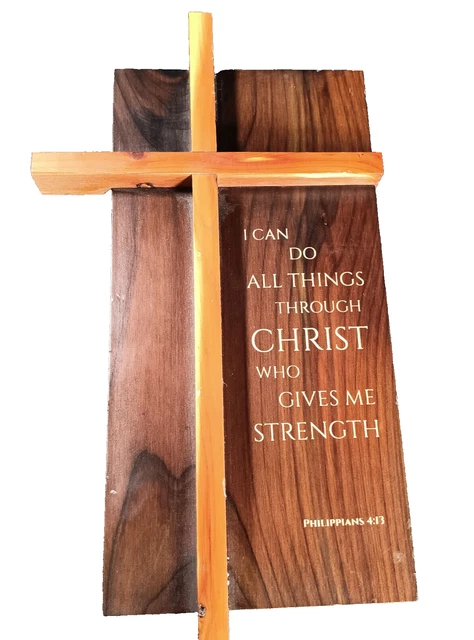 WOODEN CROSS OF Jesus, Christ Wall Art, Bible Quote, Inspirational ...