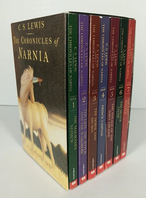 CHRONICLES OF NARNIA #1-7 Complete Box Set~CS Lewis~Scholastic PB $15. ...