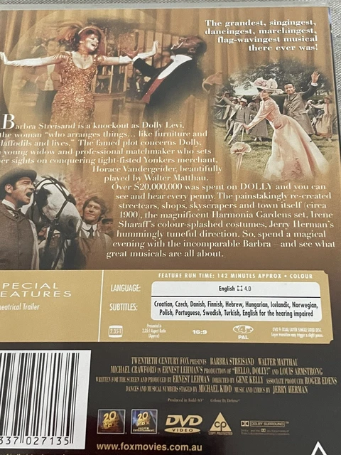 HELLO DOLLY BARBRA Streisand, Walter Matthau DVD Like New $6.95 - PicClick AU