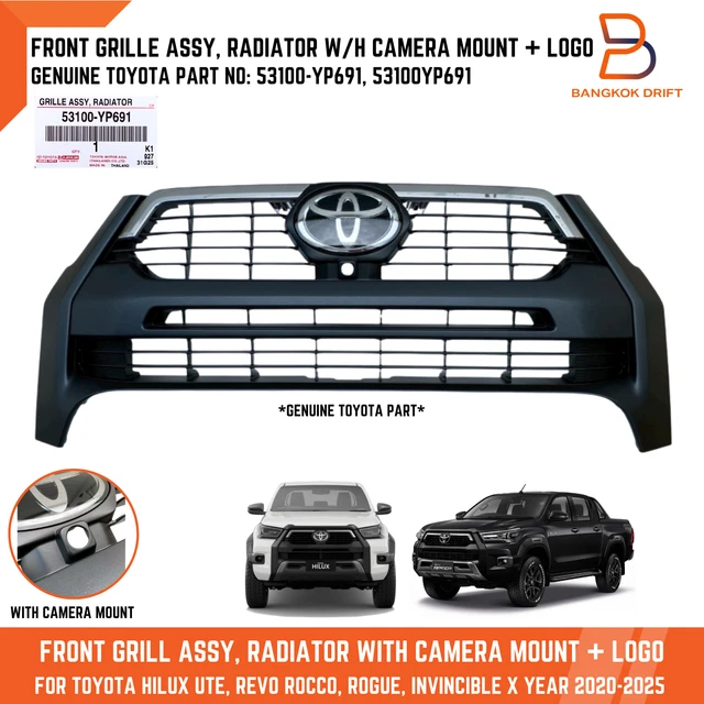 GENUINE TOYOTA HILUX 2020-2025 Front Grille With Camera Mount + Logo ...