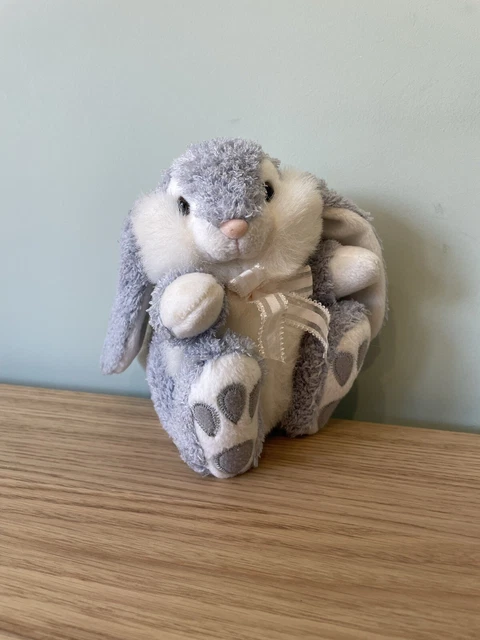 VINTAGE DS NICHOLASS 10” Grey Easter Bunny Lop Eared Rabbit Plush Soft ...