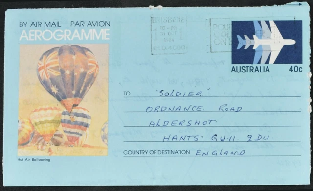 AUSTRALIA 1984 USED 40c Aerogramme Air Letter To England #C54008 £0.99 ...
