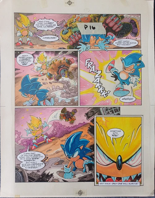 SONIC THE HEDGEHOG. Original, signed Comic Art. Sonic The Comic #85 ...